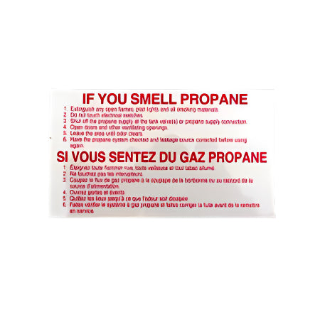 Propane Safety label — coleman pop up parts
